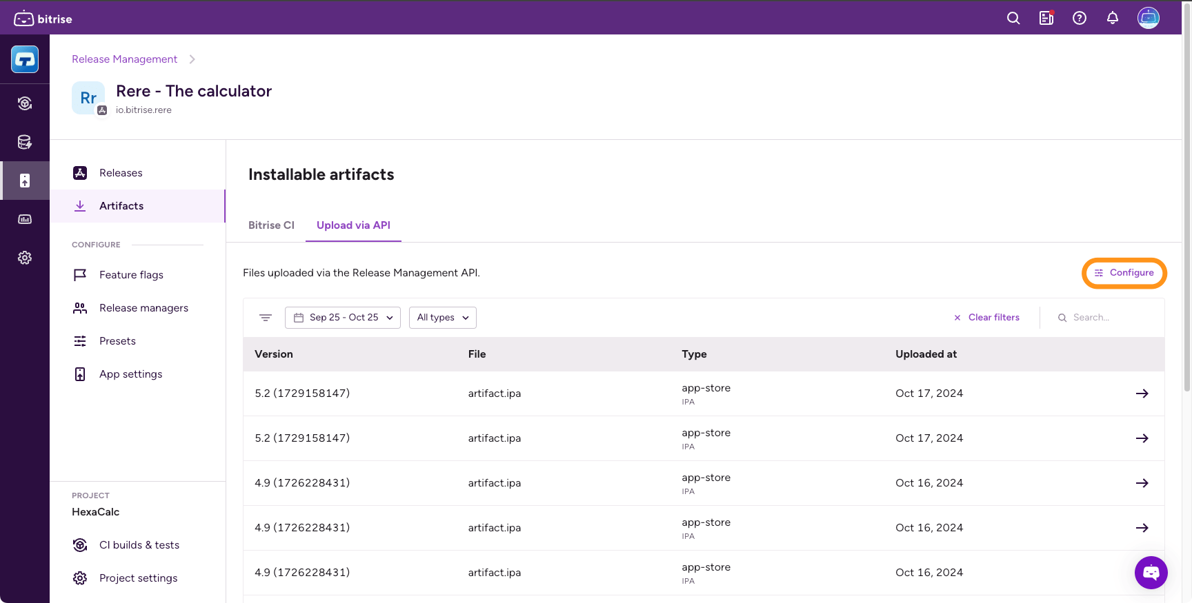 Installable artifacts